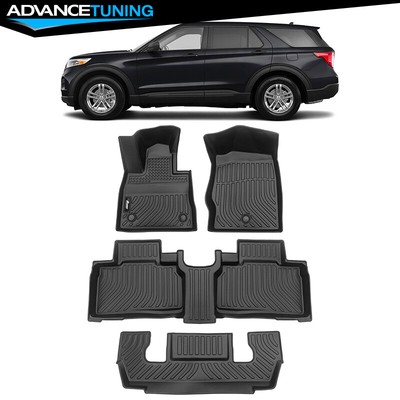 Fits 20-24 Ford Explorer 6-Seat 4PCS 3D Floor Mats All Season Liner ...