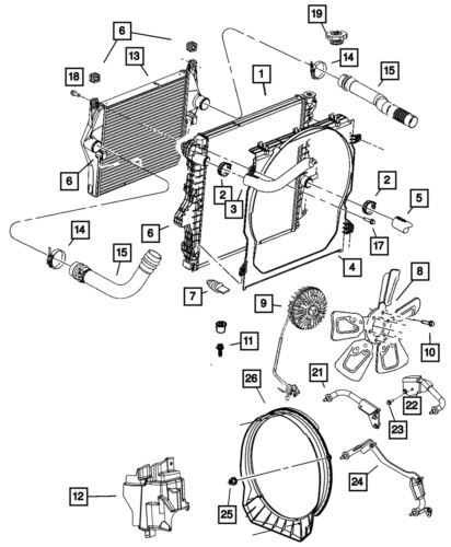 Genuine Mopar 2003-2010 Dodge Ram 3500 Front Engine Cooling Fan ...