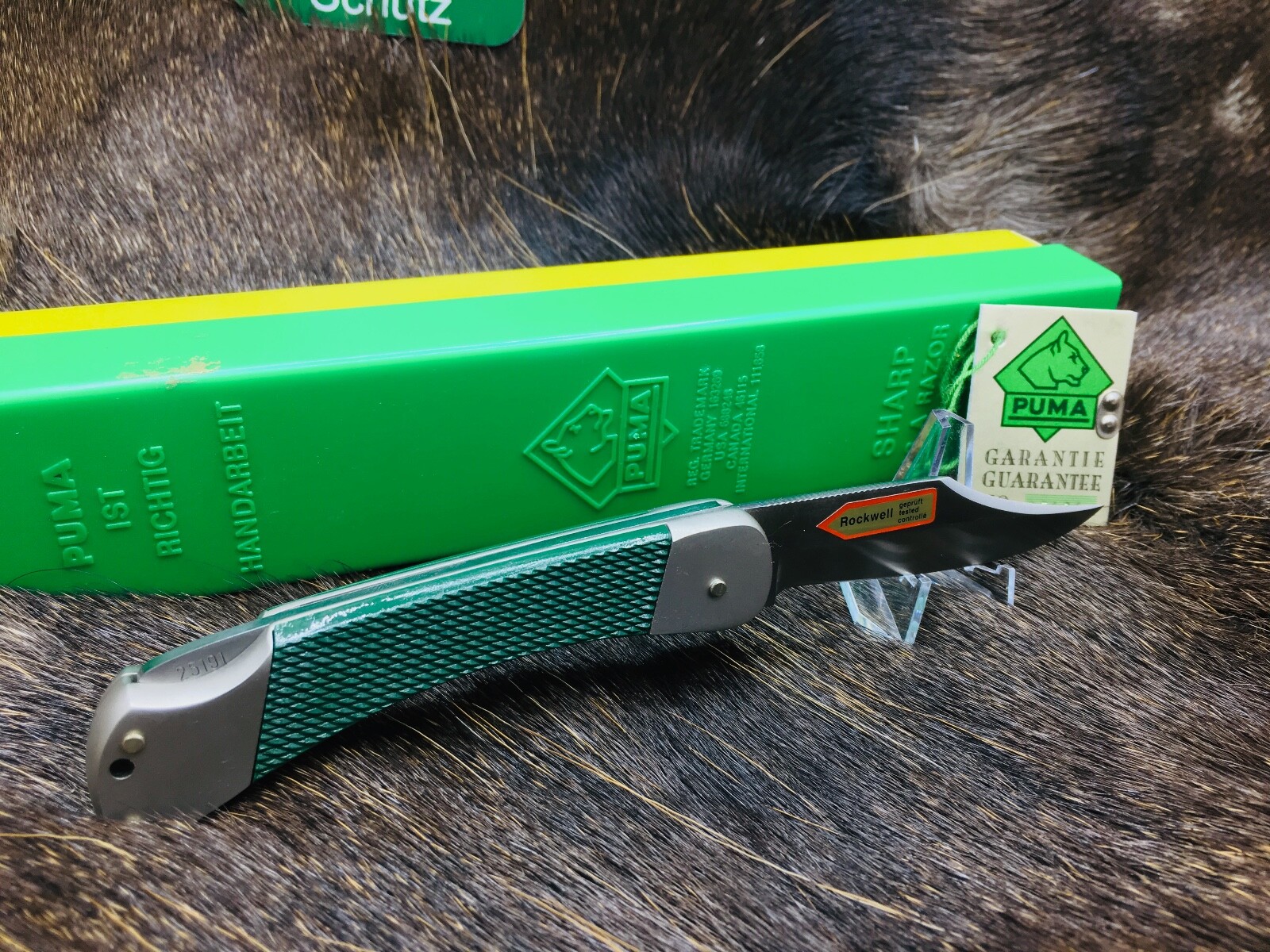 1993 Puma 23 0465 Back Packer With Green Checkered Handles Mint In Box ...