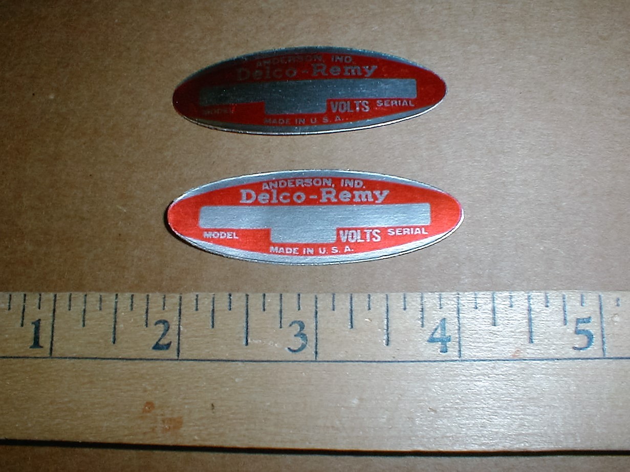 2 Delco Remy foil sticker decal Volts Starter alternator ignition NOS ...