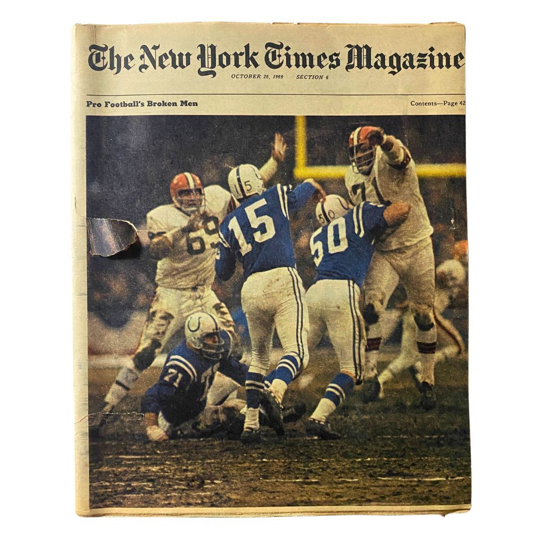 The New York Times Magazine October 26 1969 Pro Football's Broken Men ...