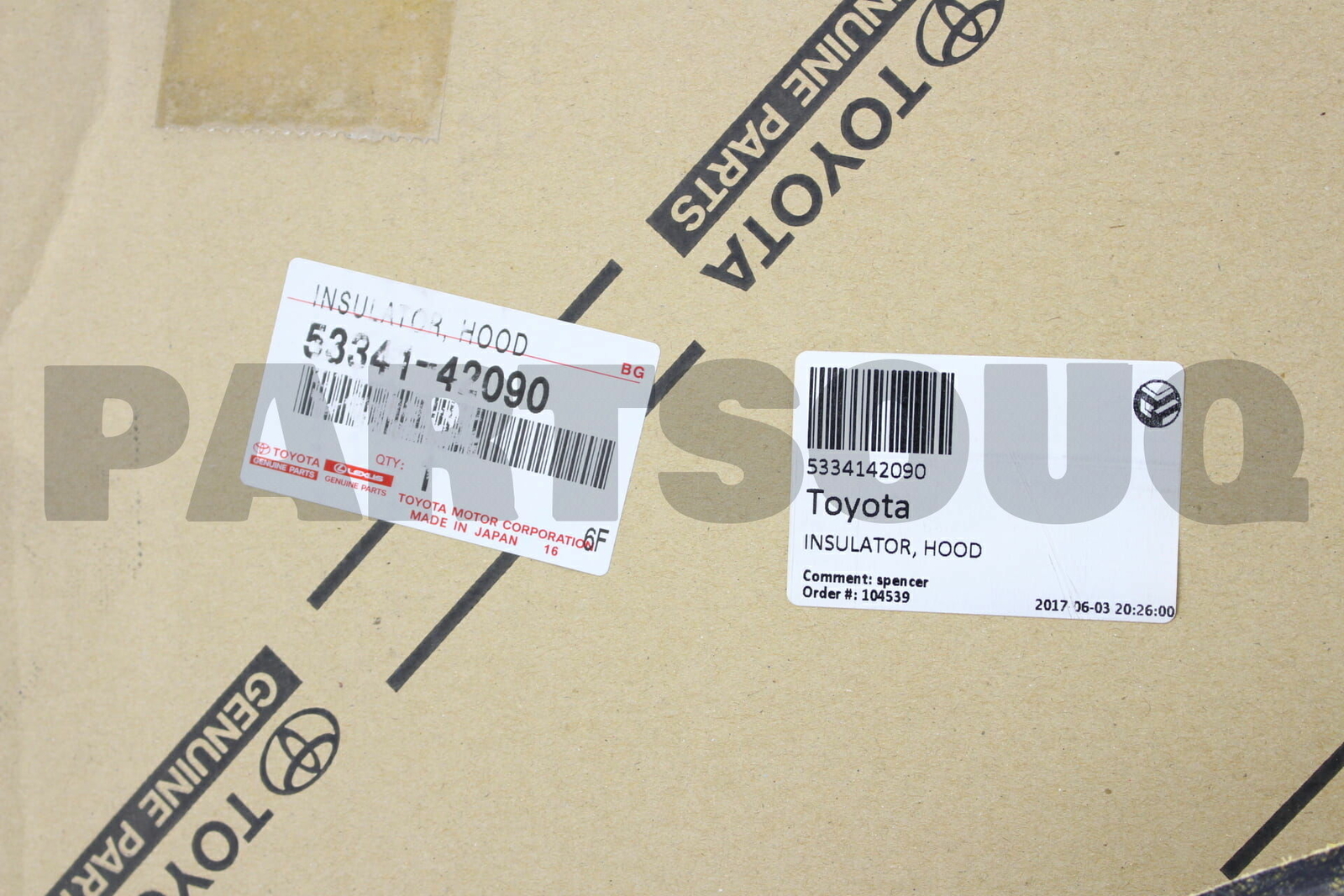 5334142090 Genuine Toyota INSULATOR, HOOD 53341-42090 | eBay