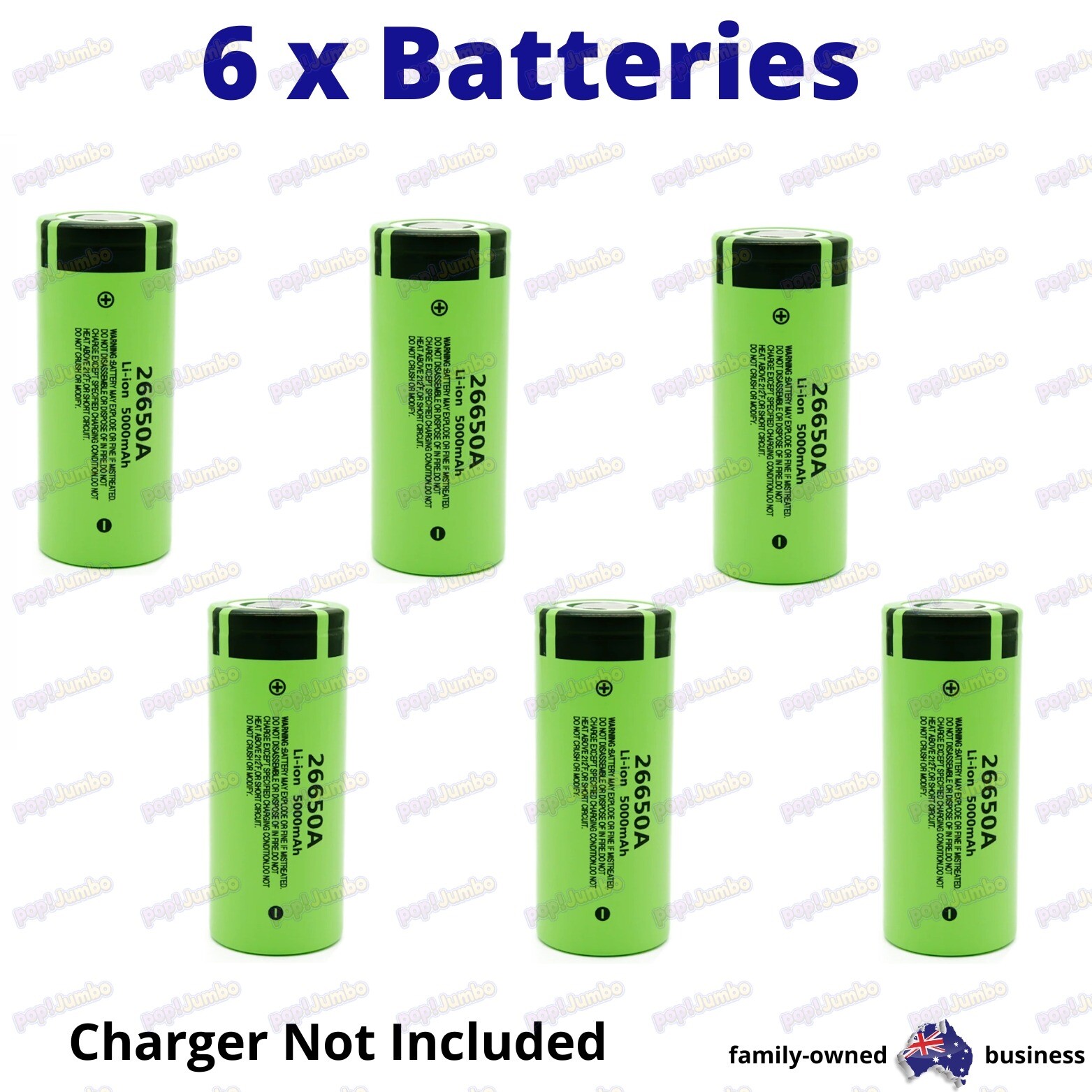 26650 rechargeable 5000 mAh 3.7v Lithium Flat Top Batteries Li-Ion ...