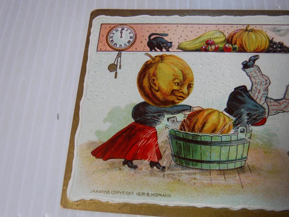 ANTIQUE GOTTSCHALK PUB HALLOWEEN POSTCARD GERMANY #2097 UNPOSTED ...