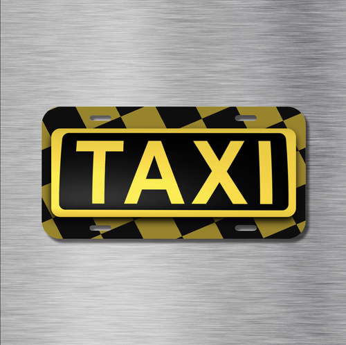 TAXI CAB Shuttle Transport Airport Vehicle License Plate Front Auto Tag ...