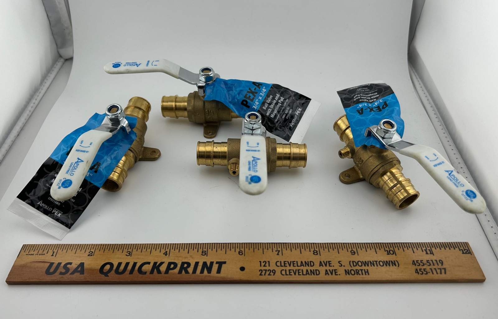 Apollo Pex-A 3/4” x 3/4” Ball Valve with Drain and Mounting Pad - lot ...