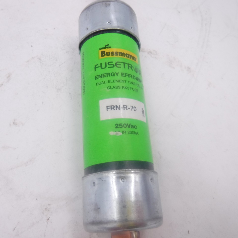 Cooper Bussmann Fusetron FRN-R-70, 250VAC, 70A Dual Element Time Delay ...