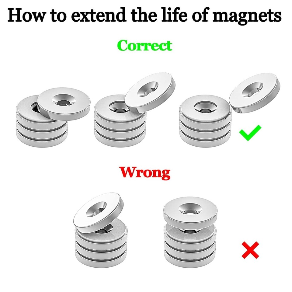 Wukong Magnets Strong 4 Piece 30x5 mm Magnets with Hole Sink Head Pot ...