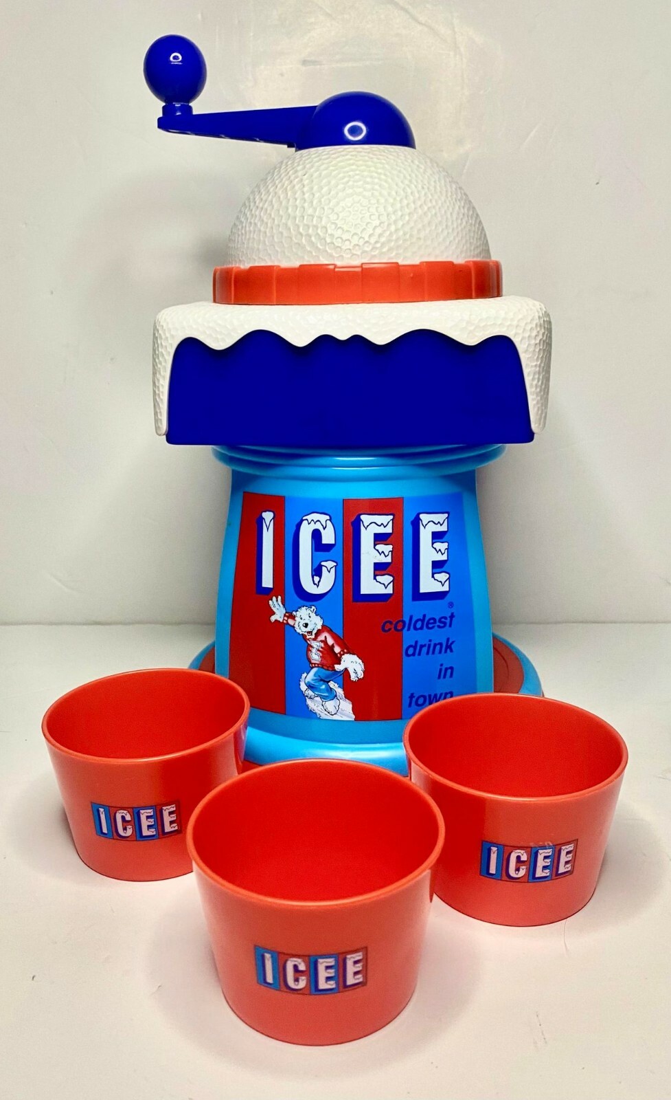 Vintage ICEE Hand Crank Slushie Frozen Drink Making Machine With 3 Cups ...