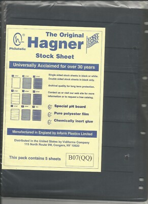 5 Hagner 7-Row SINGLE-SIDED BLACK Stock Sheets, Stock Pages | eBay