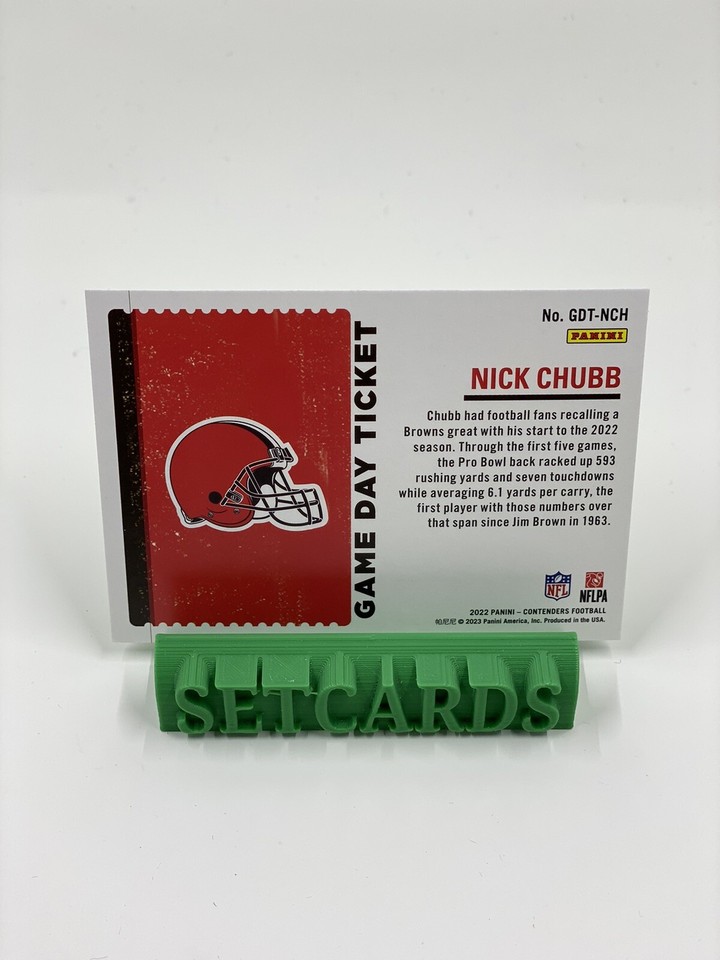 2022 Panini Contenders Game Day Ticket Nick Chubb #GDT-NCH Browns ...