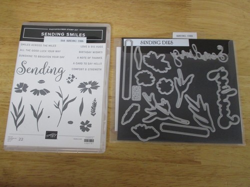 Stampin Up SENDING SMILES Stamp Set & SENDING DIES Bundle Flower Daisy ...