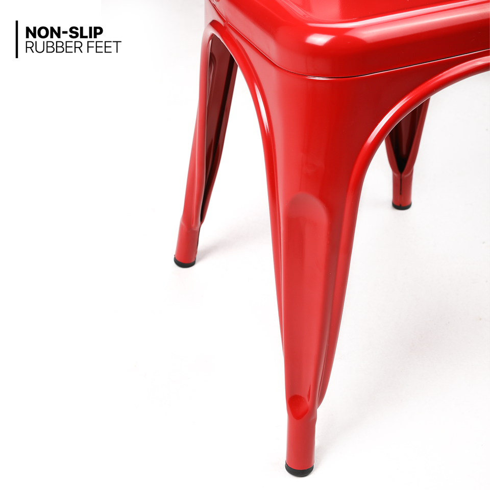 Red[4 PCS STACKABLE METAL SIDE CHAIR]Outdoor Wedding Commercial Event ...