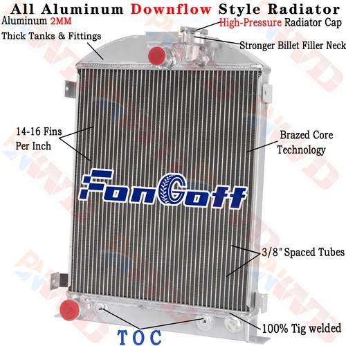 Aluminum 3 Row Radiator For 1929 1931 1930 Ford Model A Ford V8 Engine ...