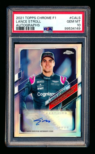2021 Topps Chrome F1 #CA-LS Lance Stroll Refractor Autograph #48/50 PSA ...