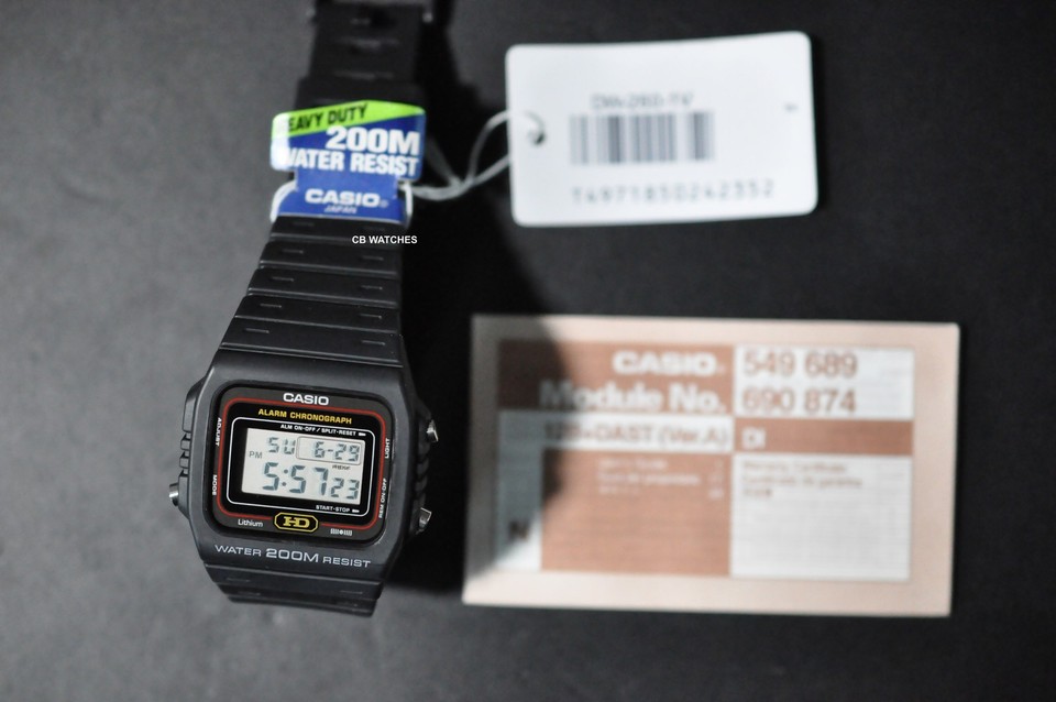 RARE CASIO DW-260 ALARM CHRONOGRAPH WR 200M VINTAGE DIGITAL WATCH KOREA ...