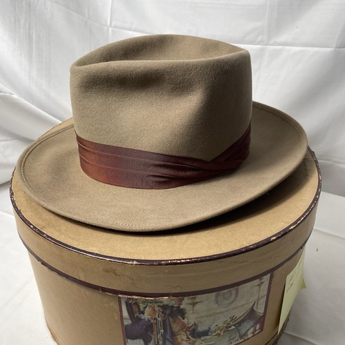 Vintage Mallory 6 3/4 Brown Wool Hat Fifth Ave New York with original ...