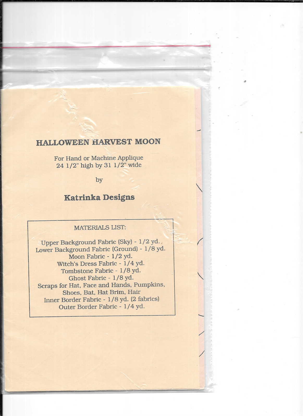 HALLOWEEN HARVEST MOON WALL HANGING PATTERN BY KATRINKA DESIGNS. | eBay