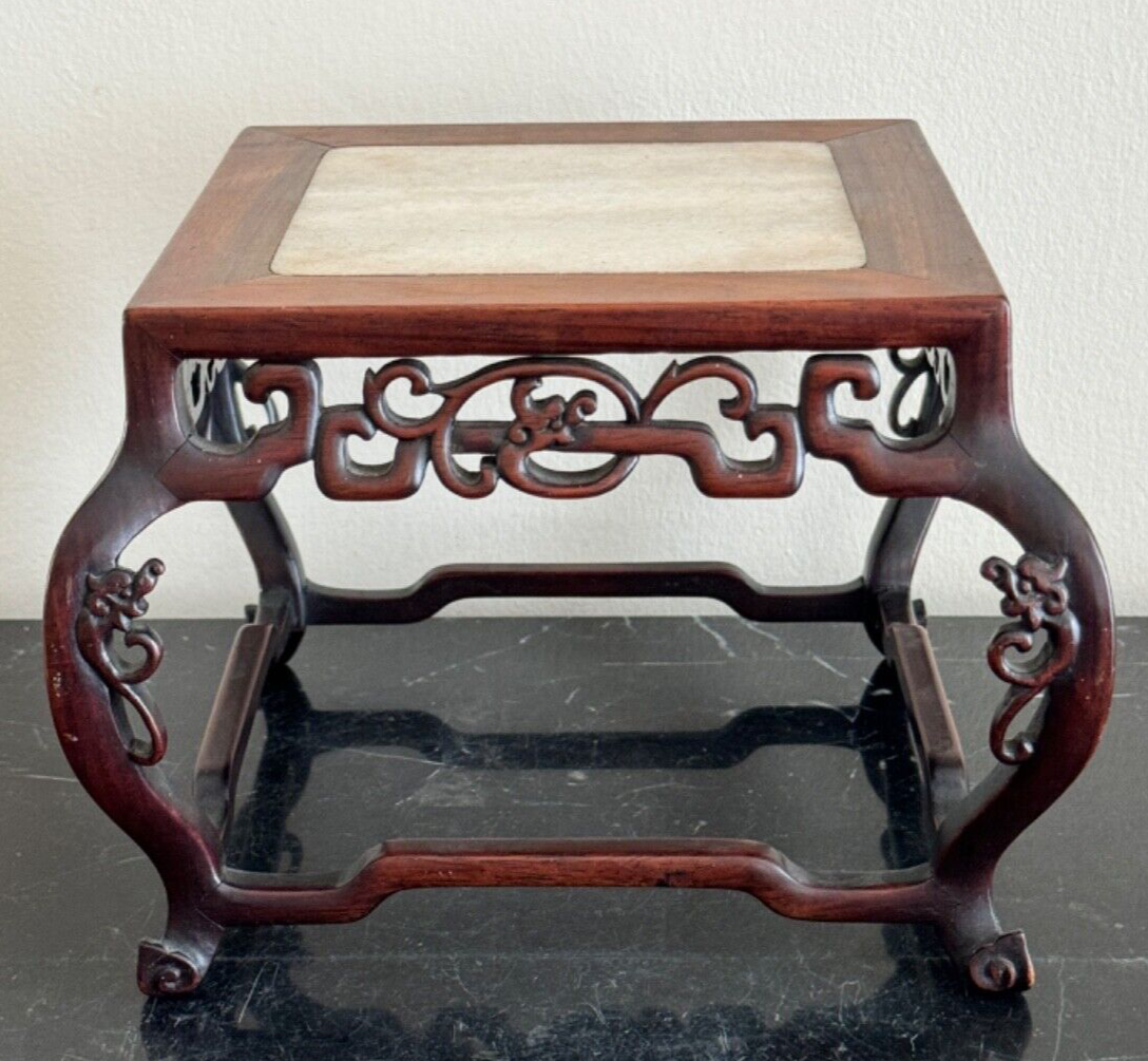 Antique Chinese Wood Square Display Stand Base with Dragons Design ...