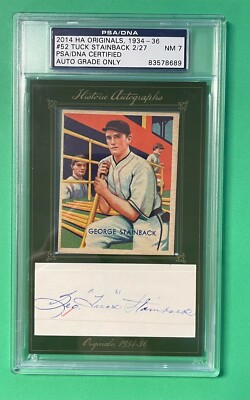2014 HA ORIGINALS 1934-36 TUCK STAINBACK CUT AUTO & DIAMOND STARS 2/27 ...