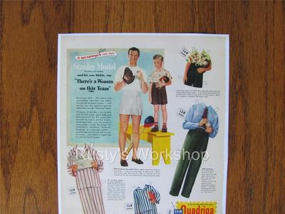 1948 STAN MUSIAL and SON Paper doll Set REPRO | eBay