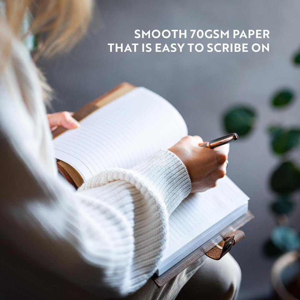 Refillable Leather Journal Lined Notebook - Embossed Tree of Life ...