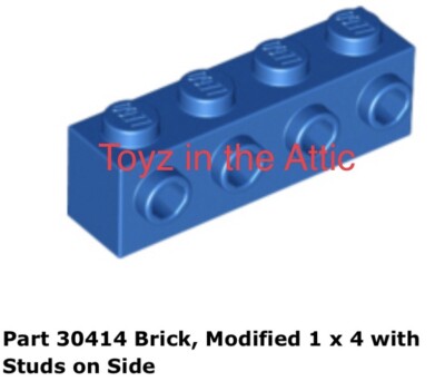 Lego 1x 30414 Blue Brick, Modified 1 x 4 with Studs on Side 10497 | eBay