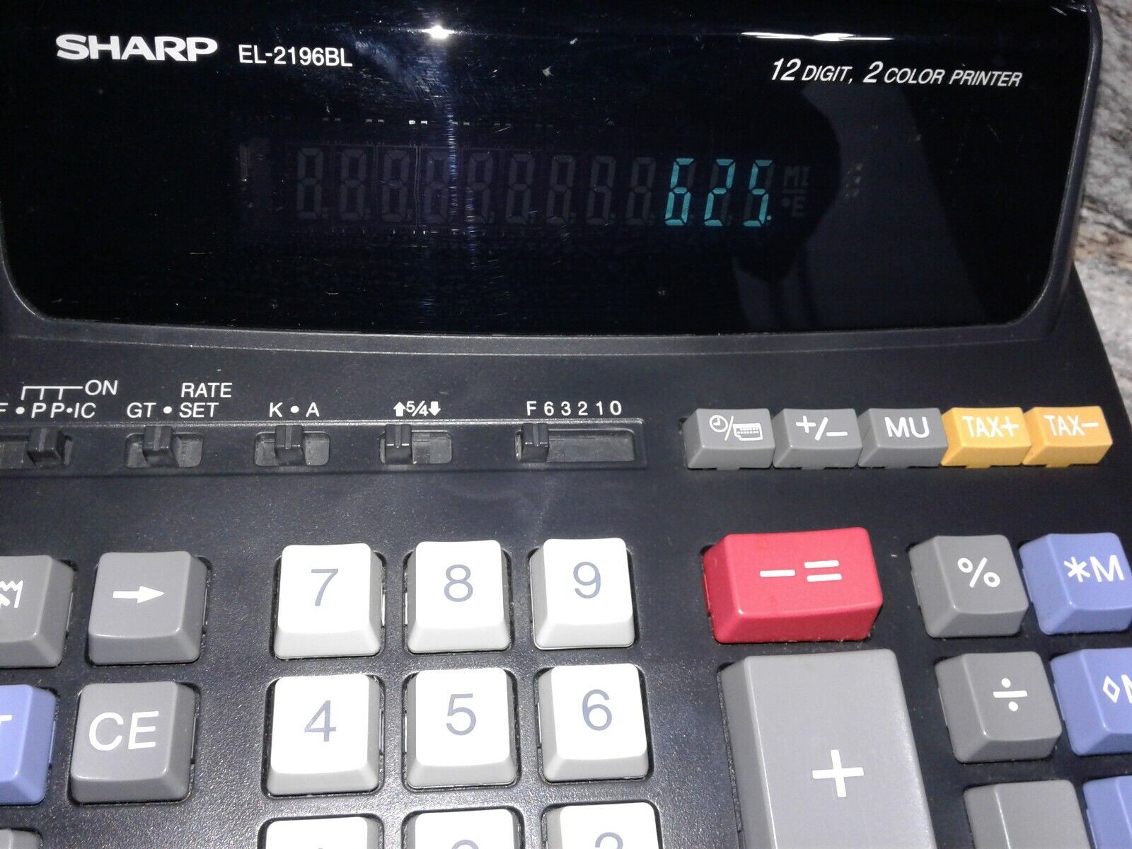 Sharp EL-2196BL Color Printing Heavy Duty Calculator with Clock ...