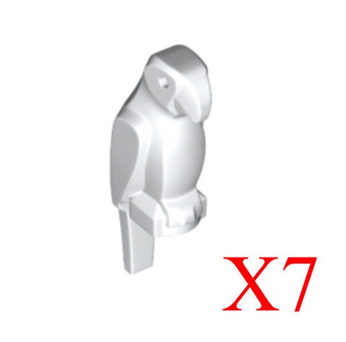 Lego White Parrot Second Version with Large Beak Bird Animal Minifigure ...