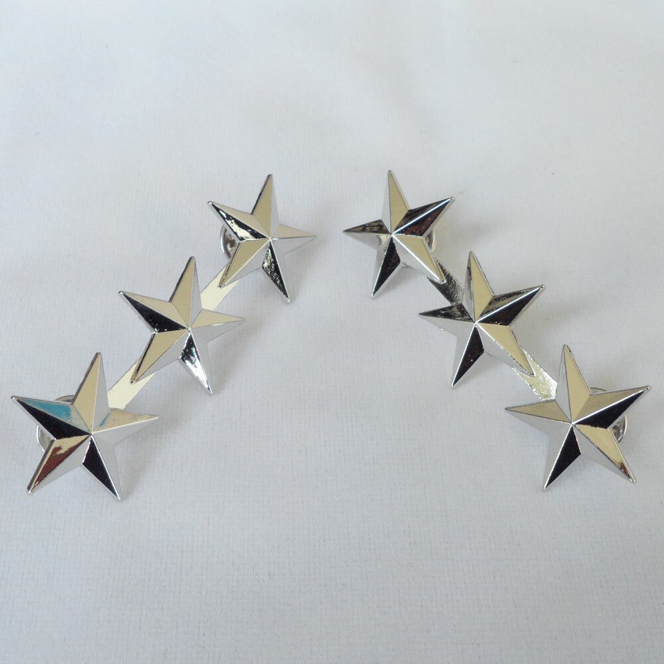 Pair U.S. Army Officer Rank insignia Lieutenant General 3 Star Rank ...