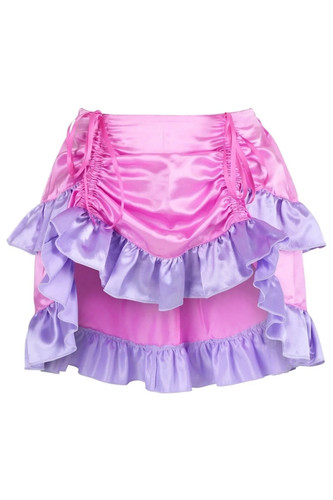 Pink & Purple Satin Ruched Bustle Mini Skirt Burlesque Pinup Club ...
