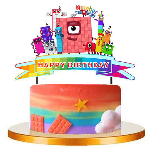 NUMBERBLOCKS Decoration Balloon party banner table cover plate cups ...