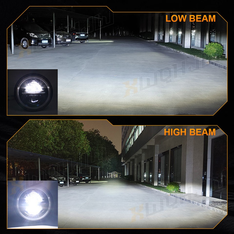 Pair 7" Inch LED CAR Headlight Parts round HI/LO Beam Fit Chevy Pickup ...