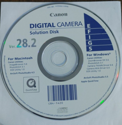 Canon Digital Camera Solution Disc Ver 28.2 Software-Rare-SHIPS N 24 ...