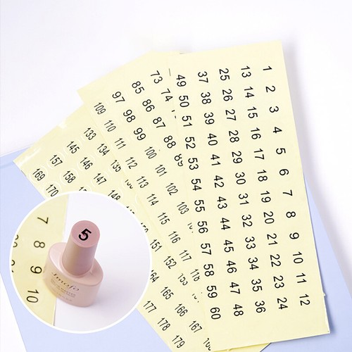 Waterproof Number 1-60/ 61-120/121-180 Label Sticker For Nail Polish ...