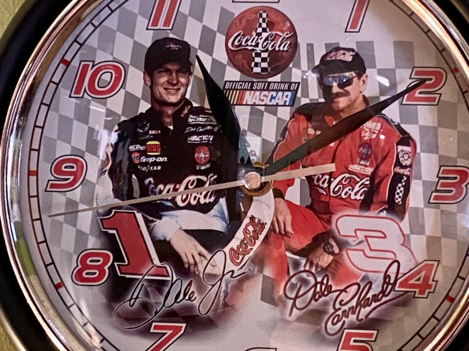 Nascar Dale Earnhardt Sr. and Jr. Clock - Signature Series - Coca Cola ...