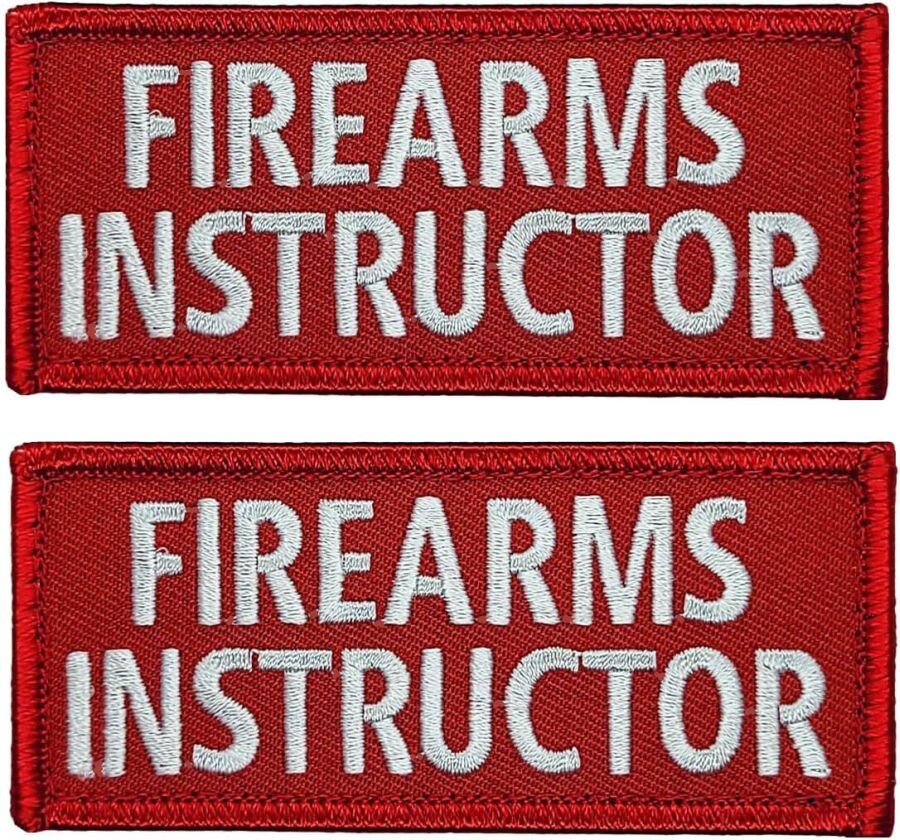 FIREARMS INSTRUCTOR EMBROIDERED TACTICAL PATCH | 2PC HOOK BACK 3.5"x1.5 ...