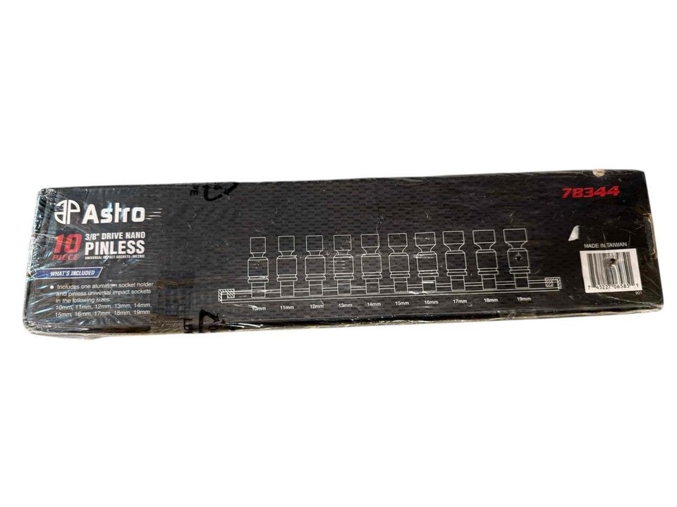 NEW Astro Tools 10 Piece 3/8" Drive Nano Pinless Impact Sockets Metric ...