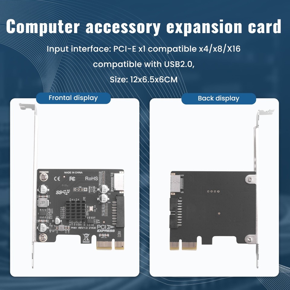 Pci Express Card Pcie to USB3 Type-E Front Type-C 19P Expansion ...
