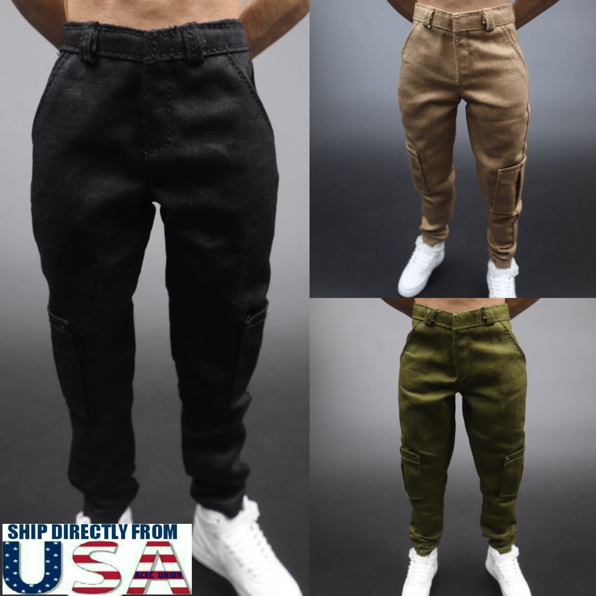1/6 Men Cargo Pants For 12" Hot Toys Worldbox TBLeague Coomodel Male ...