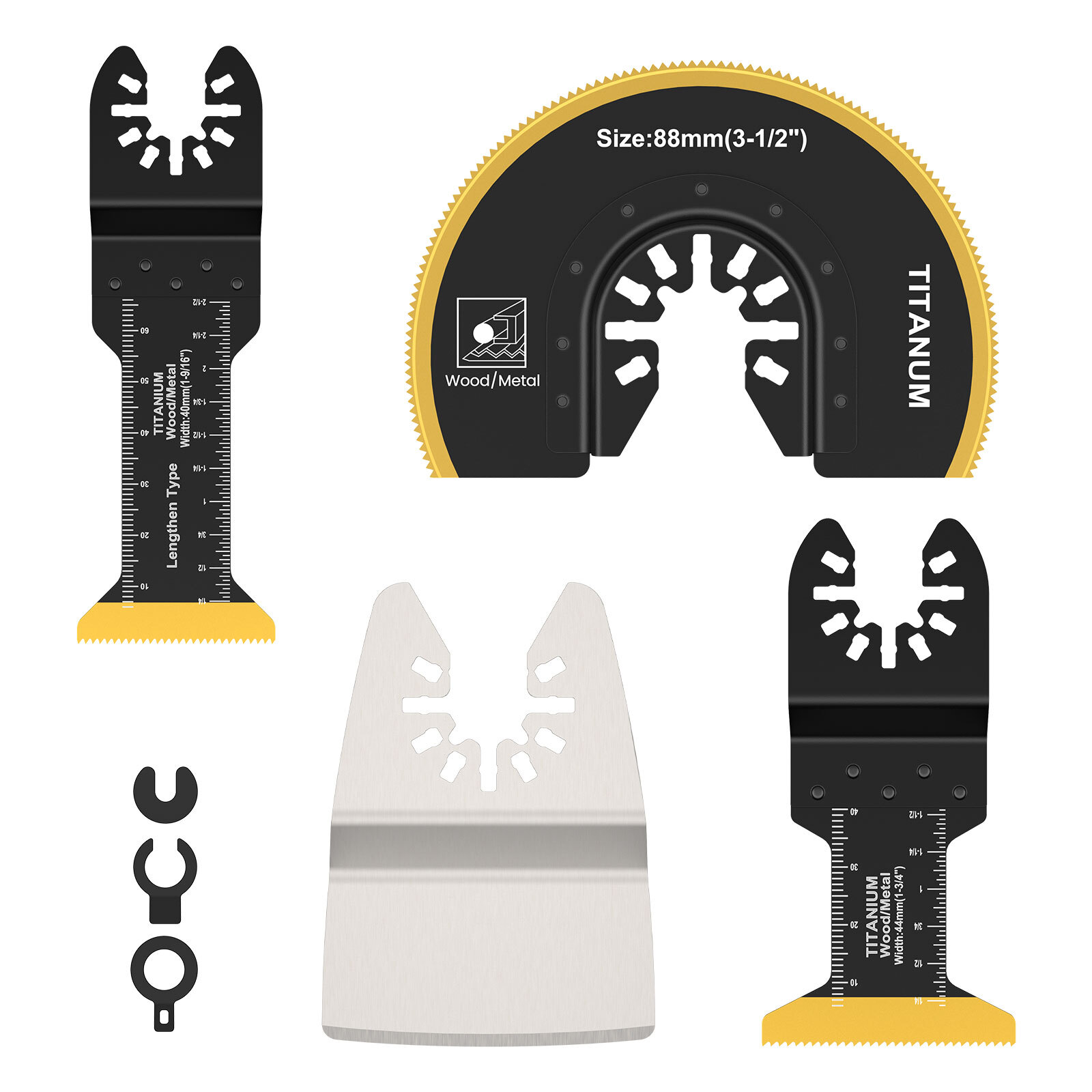 4Pcs Titanium Bi-Metal Oscillating Saw Blade Set Multipurpose Extra ...