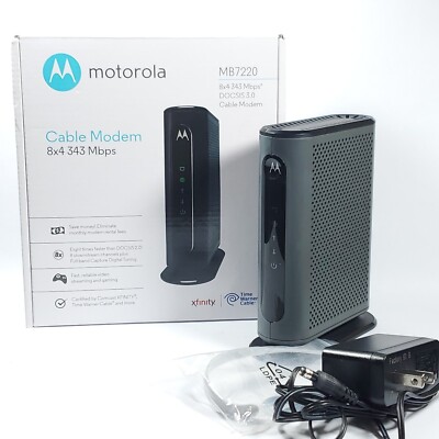 Motorola Cable Modem MB7220 8x4 343 Mbps DOCSIS 3.0 Xfinity | eBay