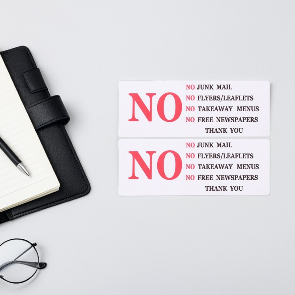 6 Pcs No Junk Mail Sticker Box Sign Mailbox Labels Functional Door ...