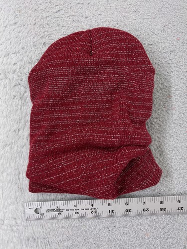Beanie Toque Womens One Size Red Knit Wool Blend Poly Lined Sparkly ...