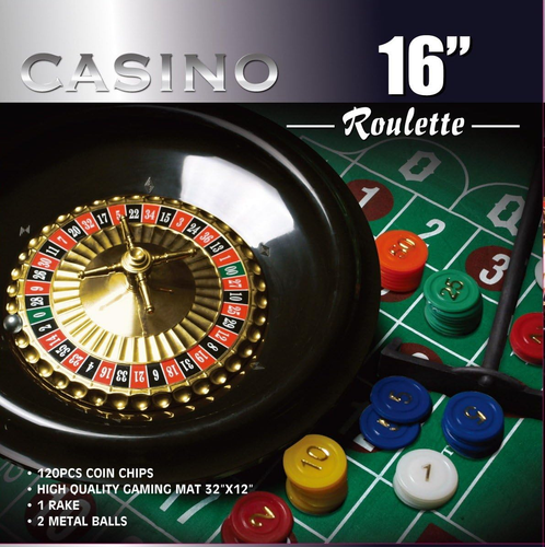 CASINO 16-Inch Roulette Wheel Game Set with 120 Chips, Felt Layout, and ...
