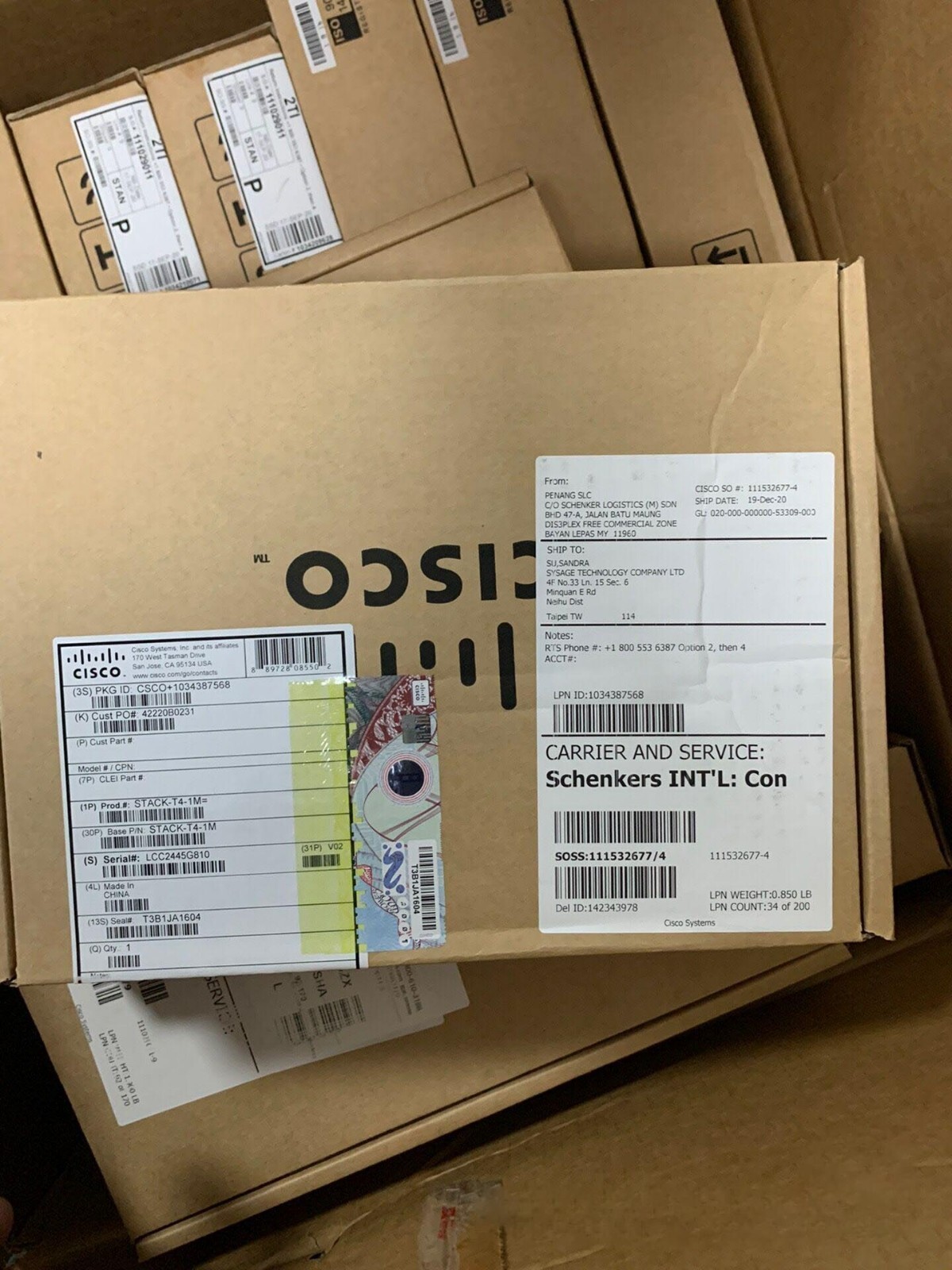 Cisco STACK-T4-1M Stacking Cable 1M FOR Catalyst 9200L Stack Module | eBay