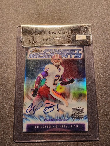 2000 Topps Finest - Finest Moments Champ Bailey Auto #FM23 Beckett ...