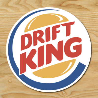 Drift King Logo Car Decal Design Drift King Slogan Stock Vector
