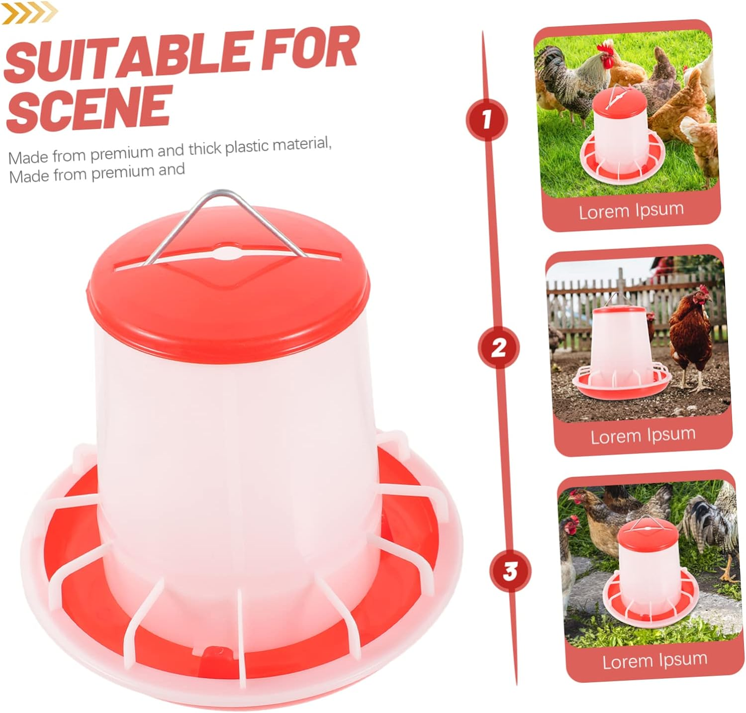 Chicken Feed Bucket Chick Feeder Durable Feeder Poultry Feeding ...