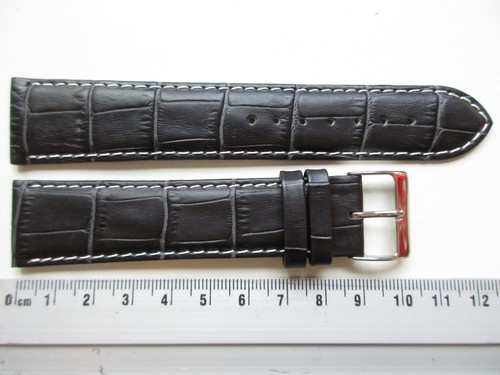 Jet Grey Gray alligator print 22 MM XL leather watch band strap | eBay